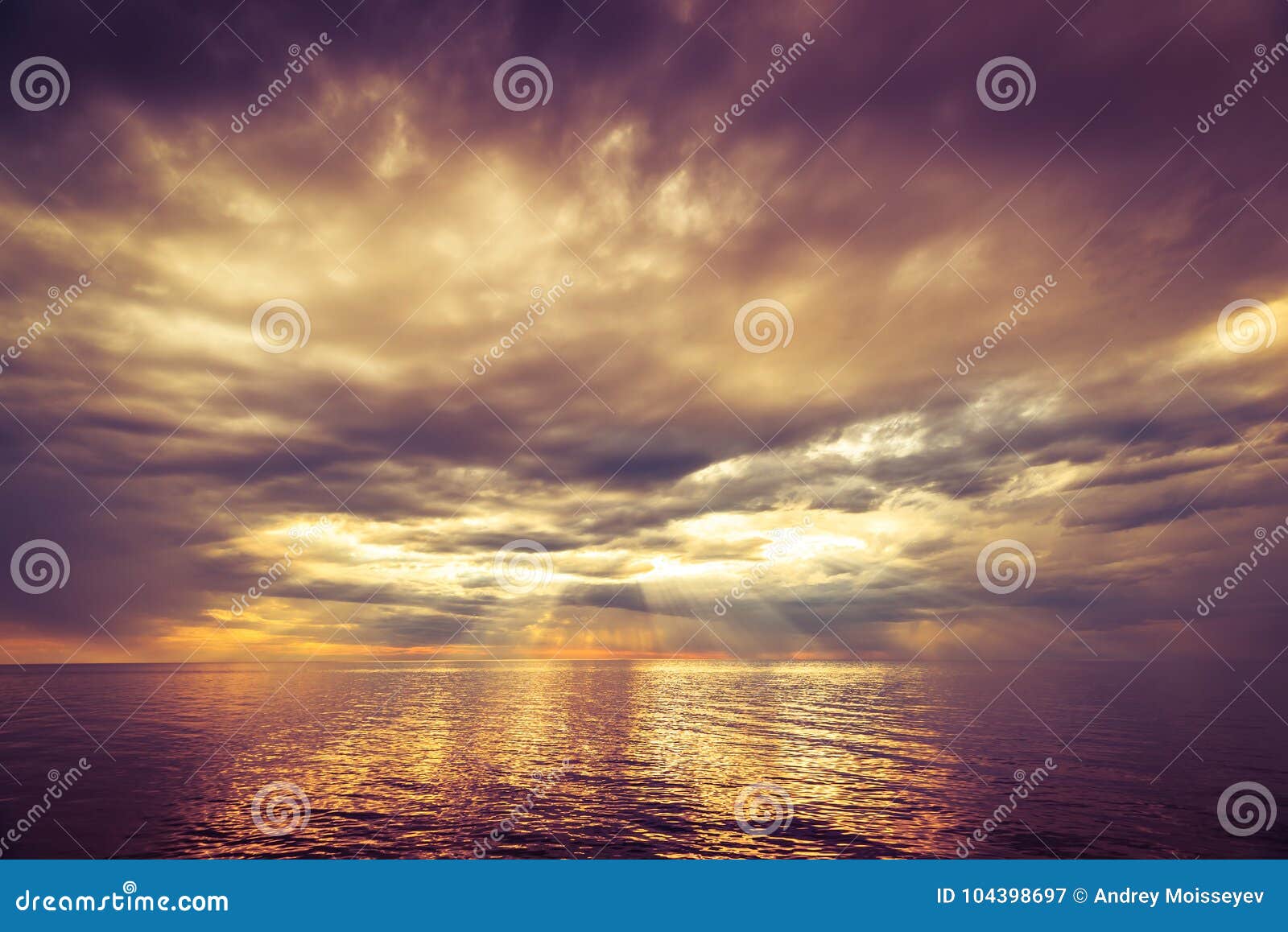 Dramatic ocean sunset stock image. Image of awesome - 104398697