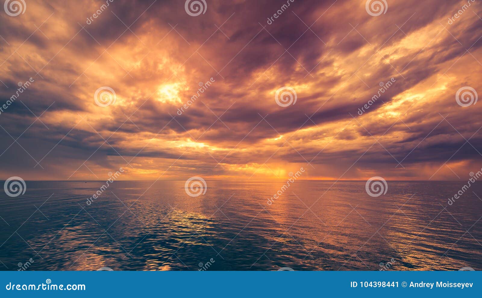 Dramatic ocean sunset stock image. Image of seascape - 104398441