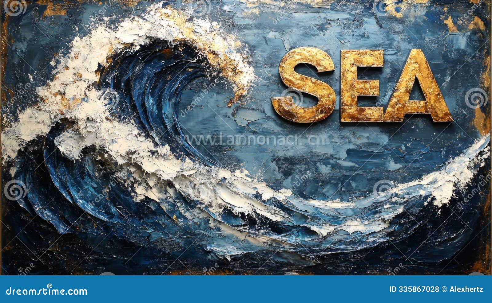 Dramatic Ocean Wave with Bold SEA Text Stock Photo - Image of wave ...