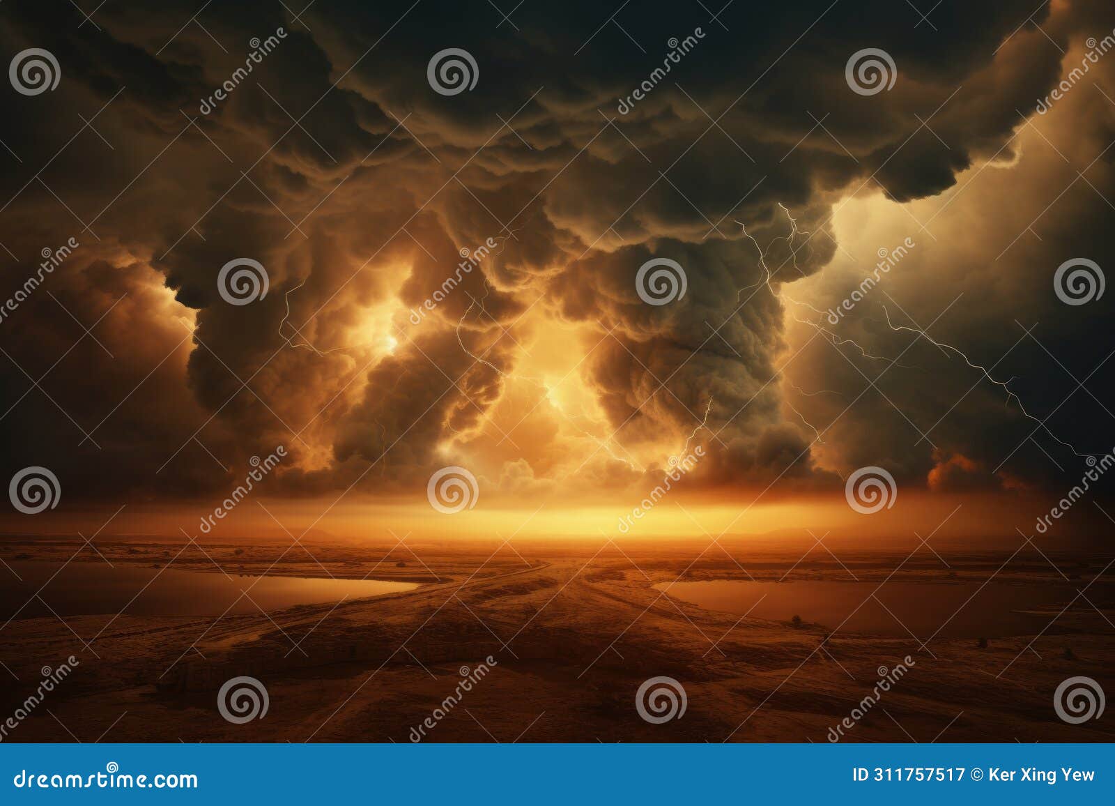 Dramatic and Ominous Storm Cloud Formation Stock Illustration ...