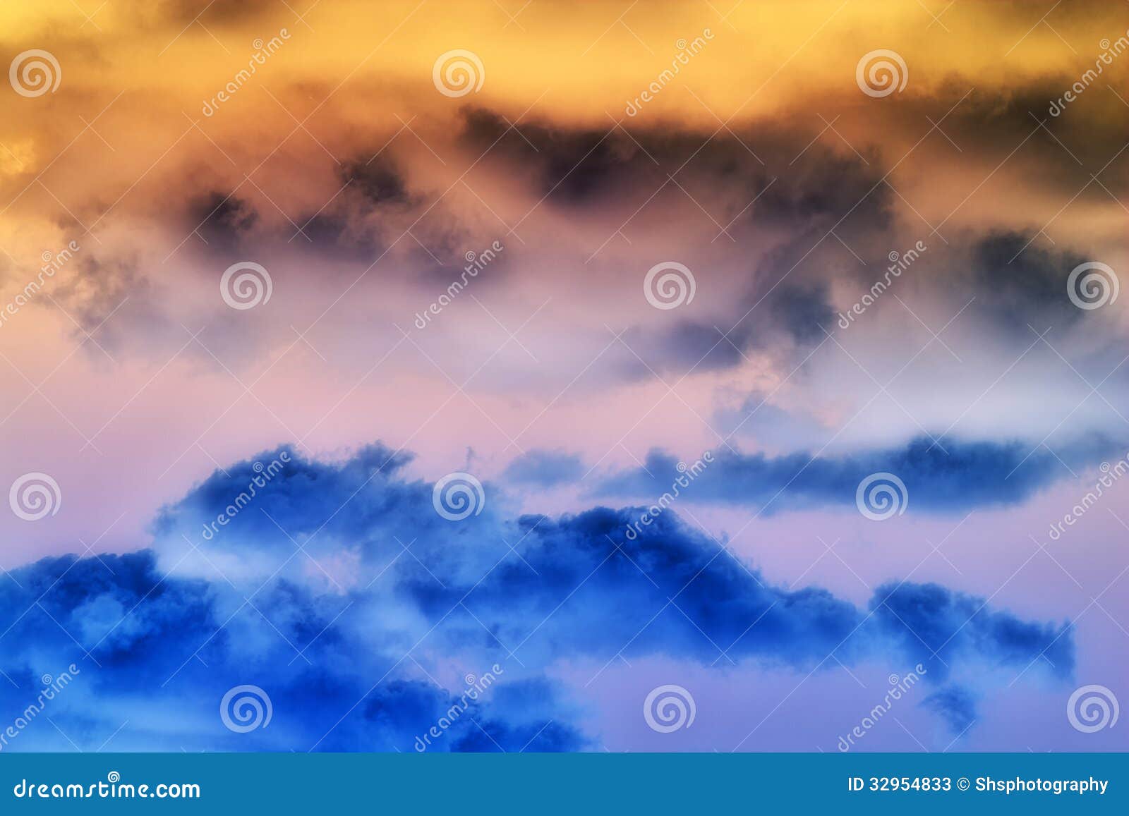 Dramatic Orange & Blue Clouds Stock Image - Image of orange, color ...