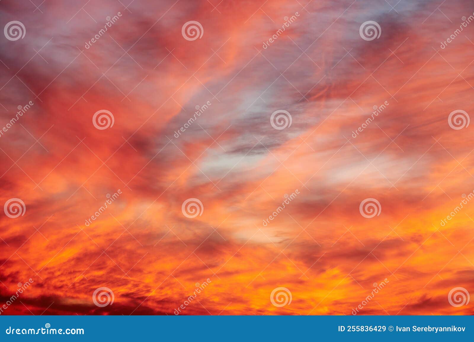 Dramatic Orange Sunset Sky with Clouds Stock Image - Image of beautiful ...
