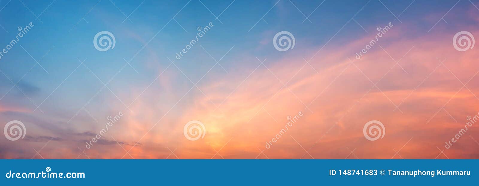 Dramatic Panorama Sky with Cloud on Sunrise and Sunset Time. Stock ...