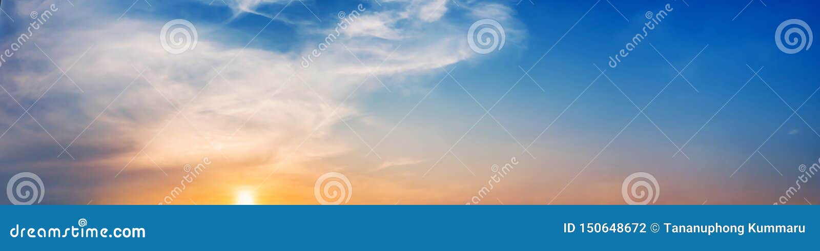 Dramatic Panorama Sky with Cloud on Sunrise and Sunset Time. Stock ...