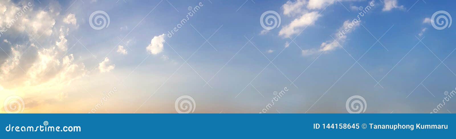 Dramatic Panorama Sky with Cloud on Twilight Time. Stock Image - Image ...