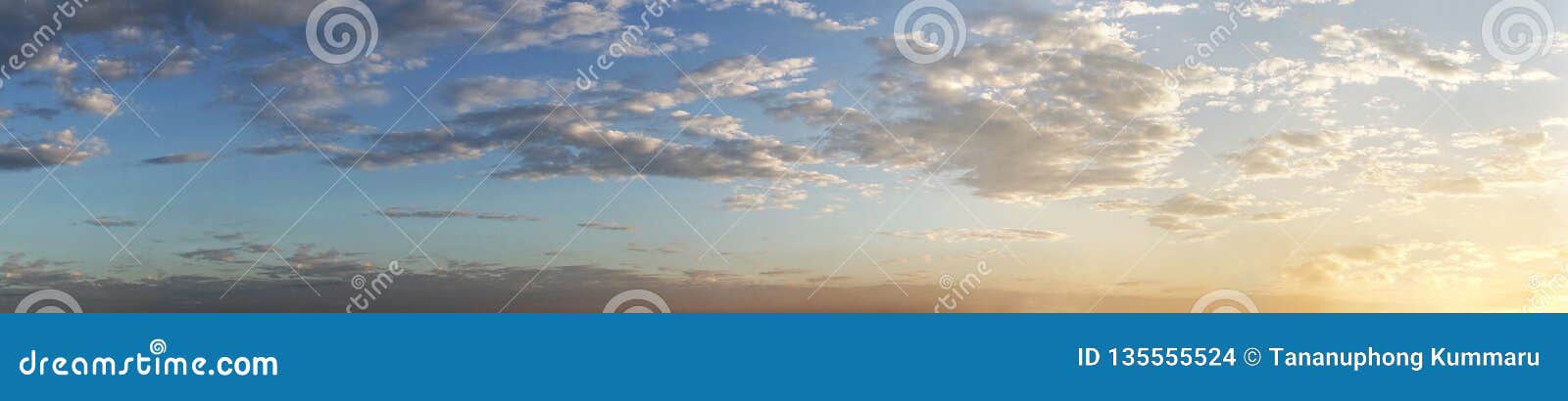 Dramatic Panorama Sky with Cloud on Twilight Time. Stock Photo - Image ...
