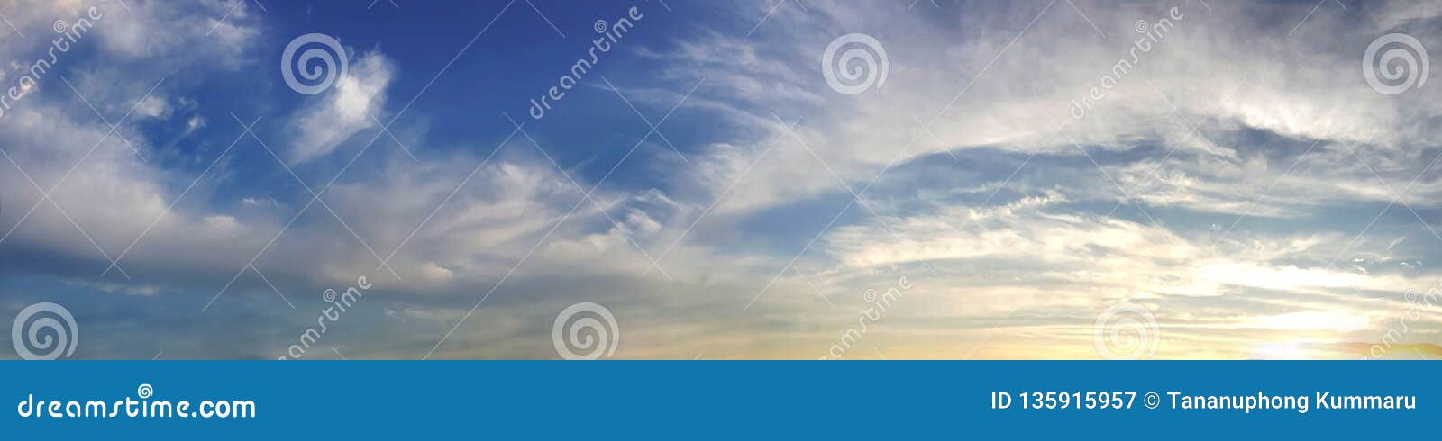 Dramatic Panorama Sky with Cloud on Twilight Time. Stock Image - Image ...