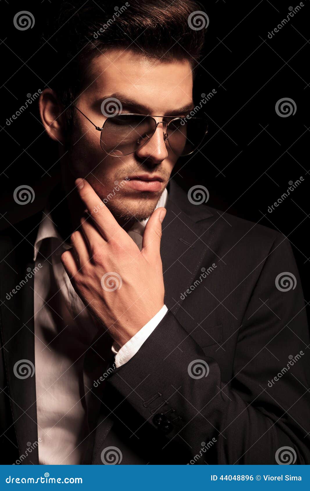 Dramatic pensive young man stock photo. Image of attractive - 44048896