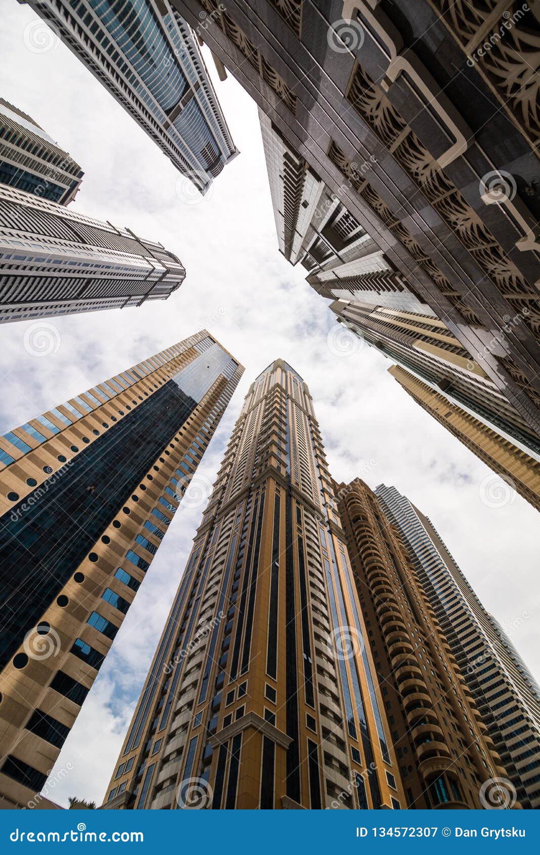 Dramatic Perspective with Low Angle View of Skyscrapers Looking Up To ...