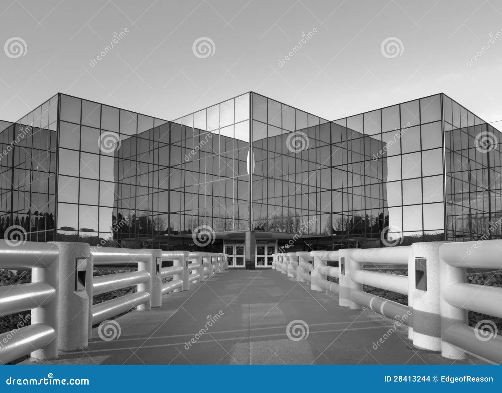 Dramatic Perspective of Modern Office Building Stock Photo - Image of ...