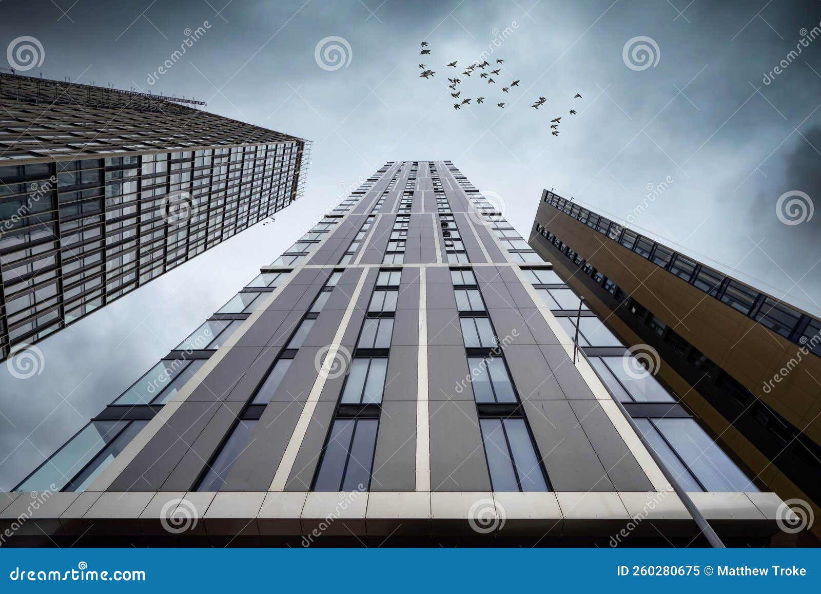 Dramatic Perspective Tower Block Modern Apartment Building Looking Up ...