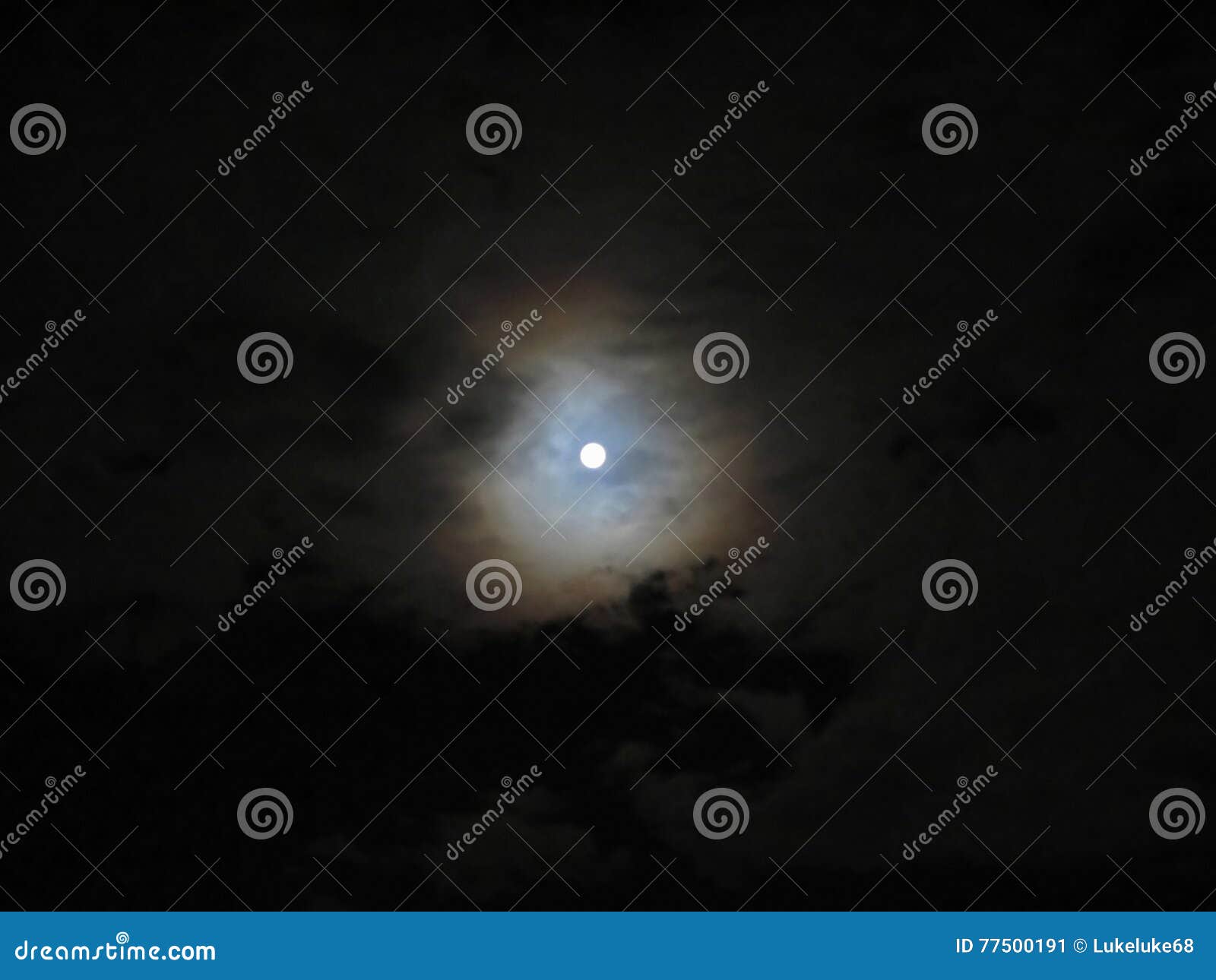 Dramatic Photo of a Nighttime Sky with Brightly Lit Full Moon Stock ...