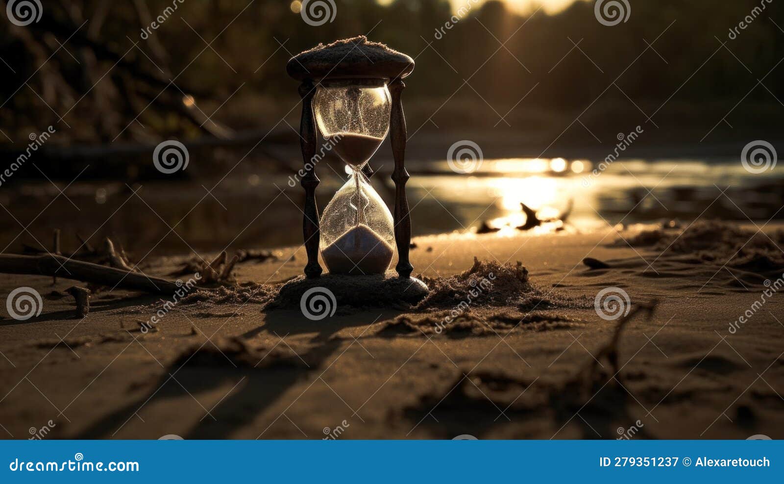 Dramatic Picture with Vintage Clock. Stock Illustration - Illustration ...