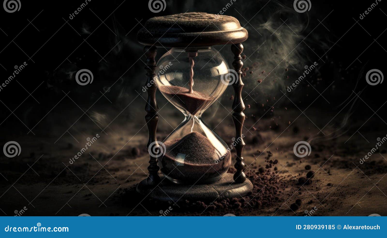 Dramatic Picture with Vintage Clock. Stock Illustration - Illustration ...