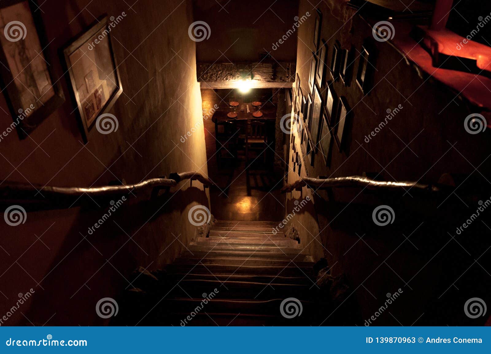 Dramatic Point of View of Stairs from Upside Stock Image - Image of ...