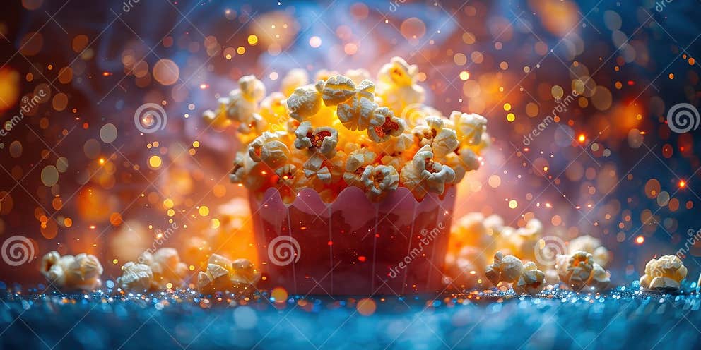 Dramatic Popcorn Explosion with Smoke Stock Photo - Image of playful ...