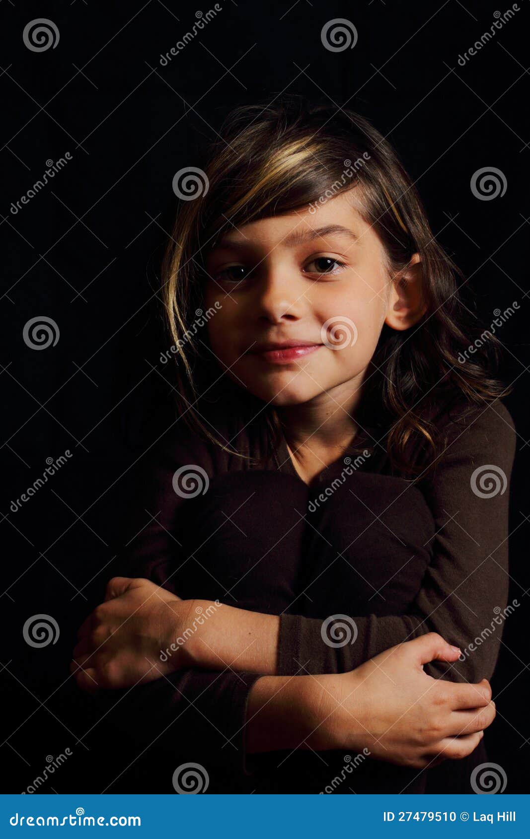 Dramatic Portrait of Dark Haired Girl Stock Photo - Image of innocence ...