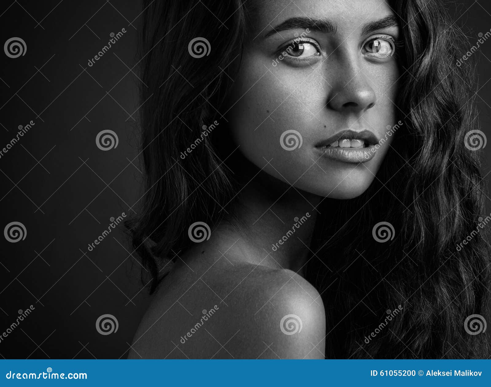 Dramatic Portrait Of A Girl Theme Black And White Portrait Of A Young