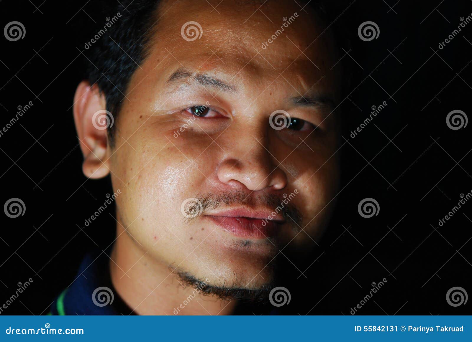 Dramatic Portrait of Happy Man Stock Image - Image of pensive, model ...