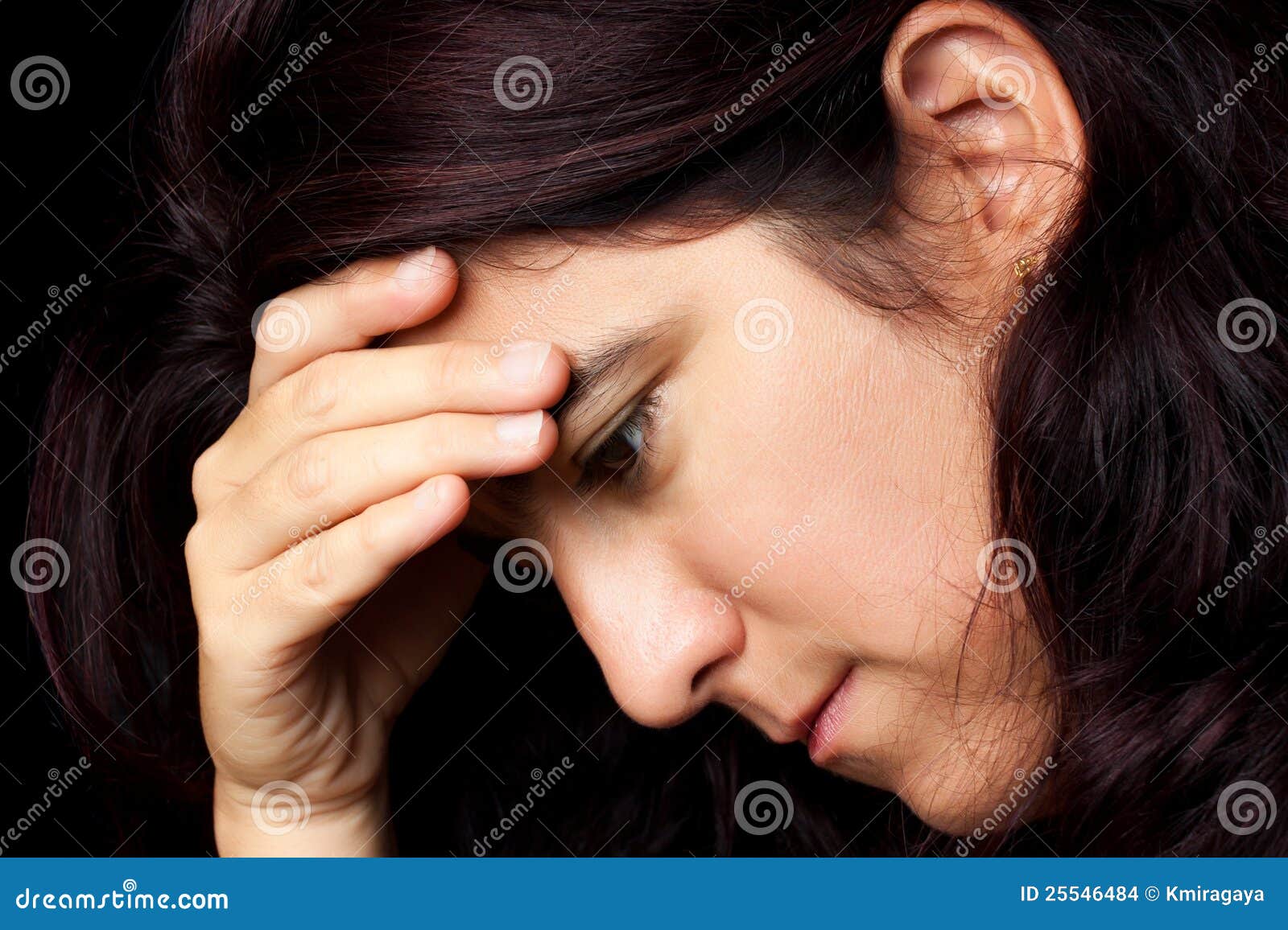 Dramatic Portrait of a Stressed Hispanic Woman Stock Photo - Image of ...
