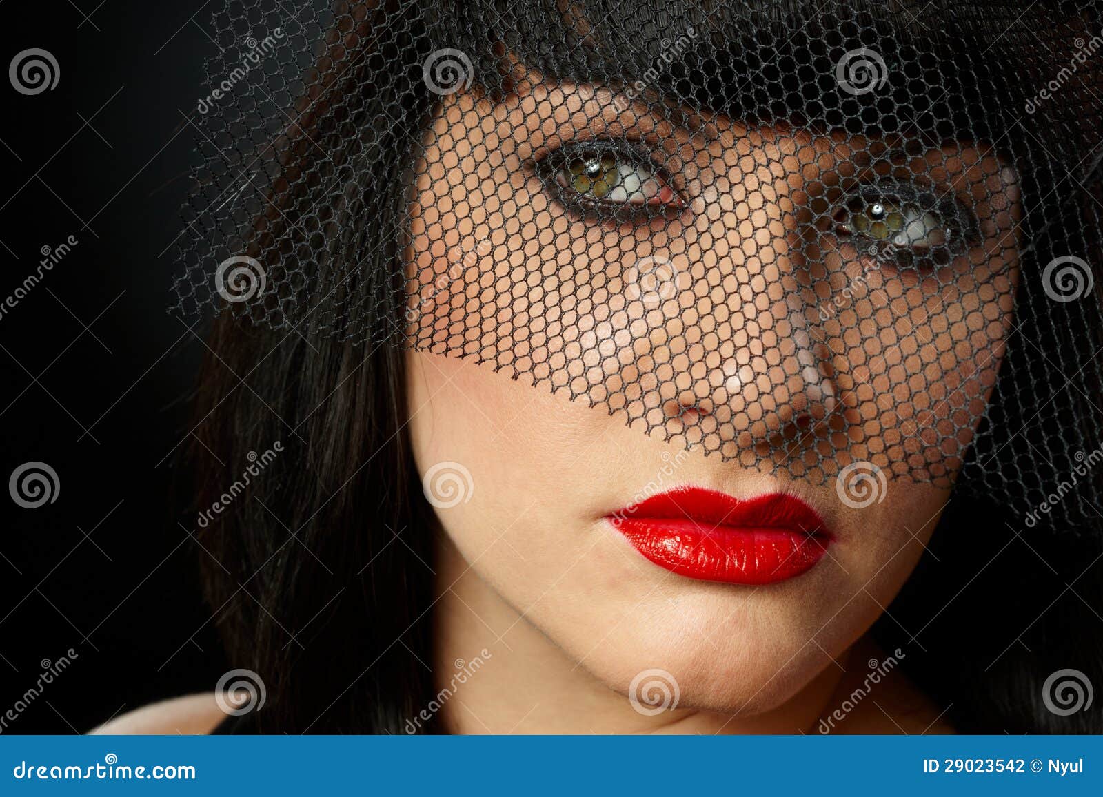 Dramatic Portrait of Young Woman in Veil Stock Photo - Image of ...
