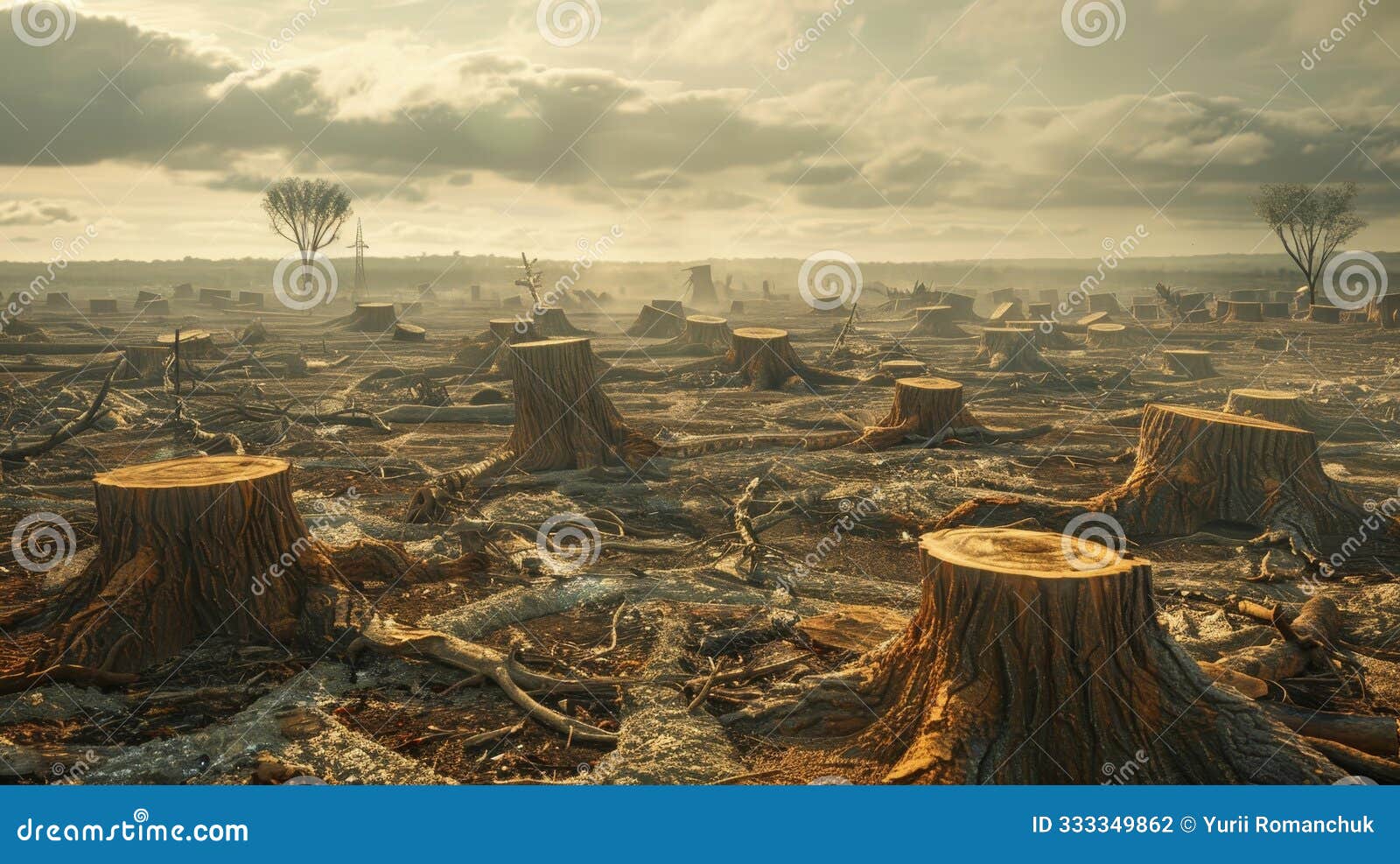 A Dramatic Portrayal of Deforestation and Desertification, Showcasing ...