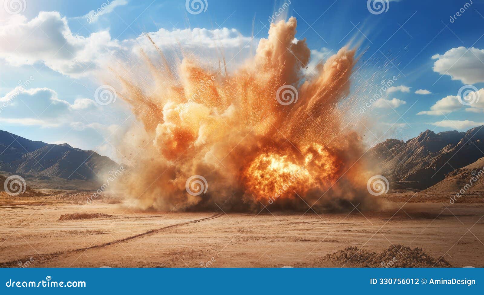 A Dramatic and Powerful Explosion Occurs in a Beautiful Desert ...