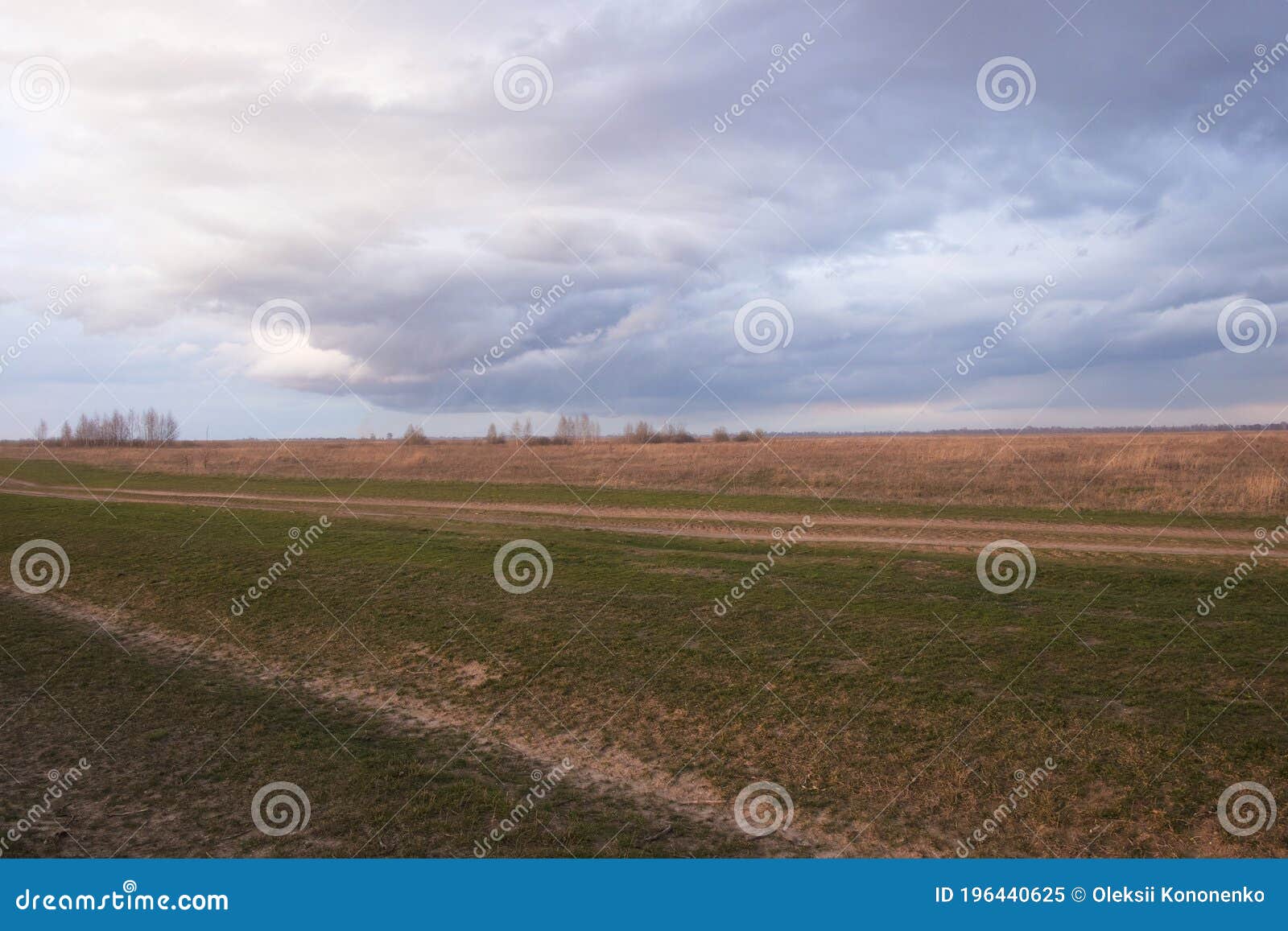 Dramatic Pre-storm Sky Over the Field. Spring Landscape Stock Image ...