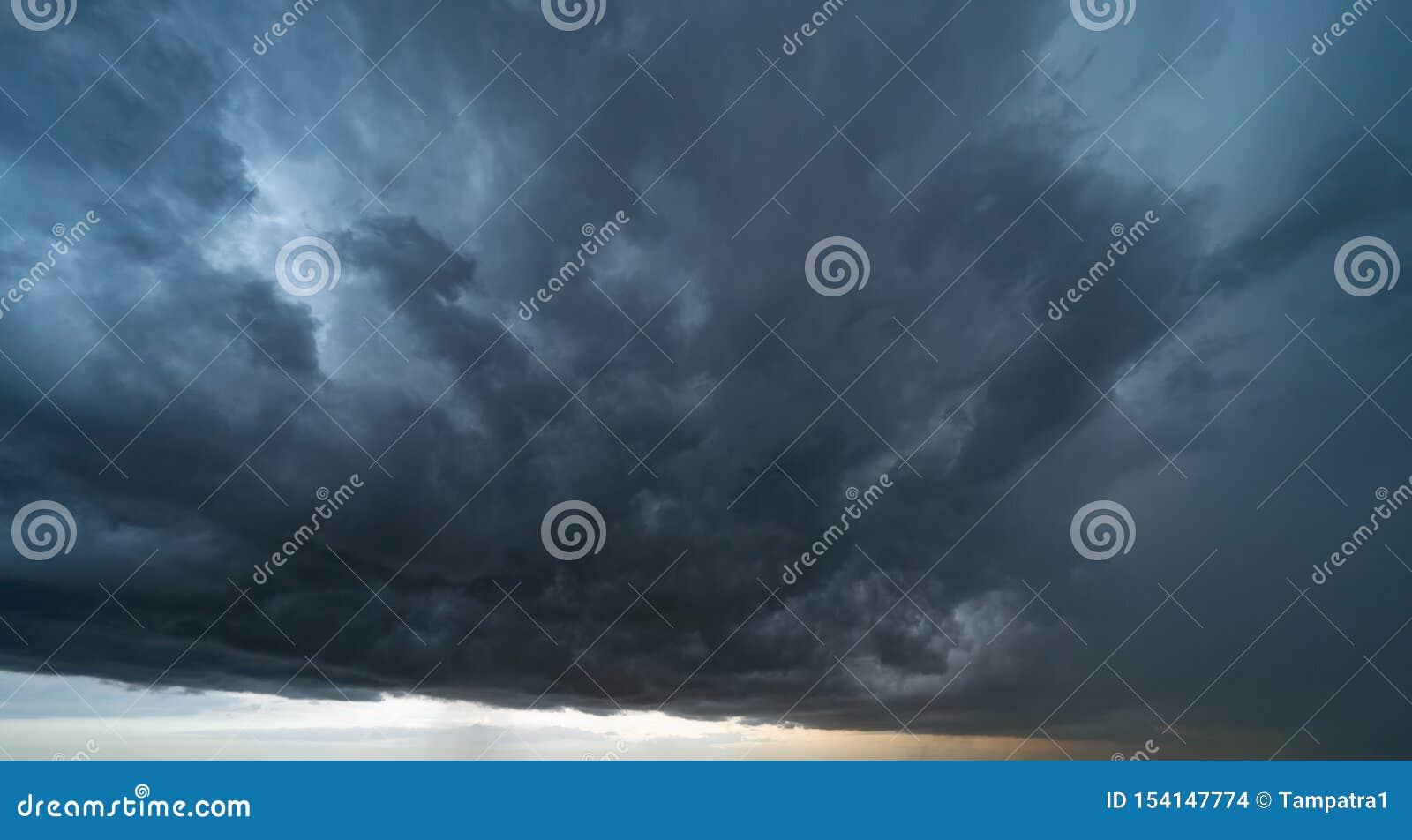 Dramatic Rainy Storm Sky With Dark Fluffy Clouds. Abstract Nature ...