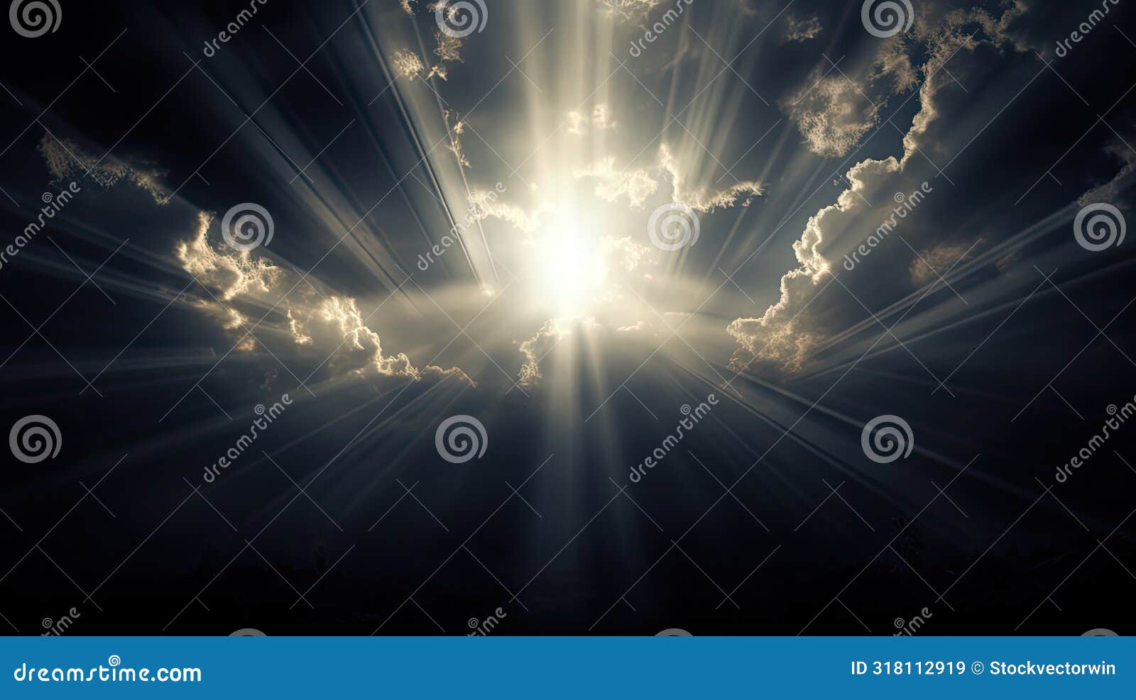Dramatic Rays of Light Clouds Stock Illustration - Illustration of ...