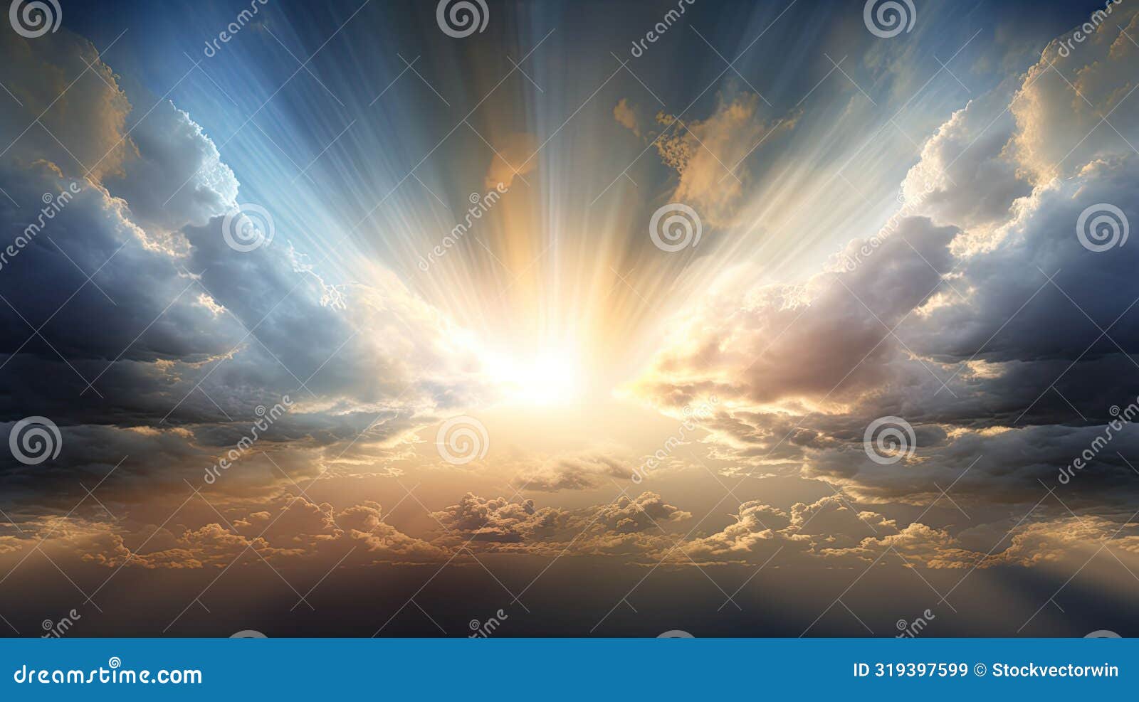 Dramatic Realistic Sun Rays Stock Illustration - Illustration of ...