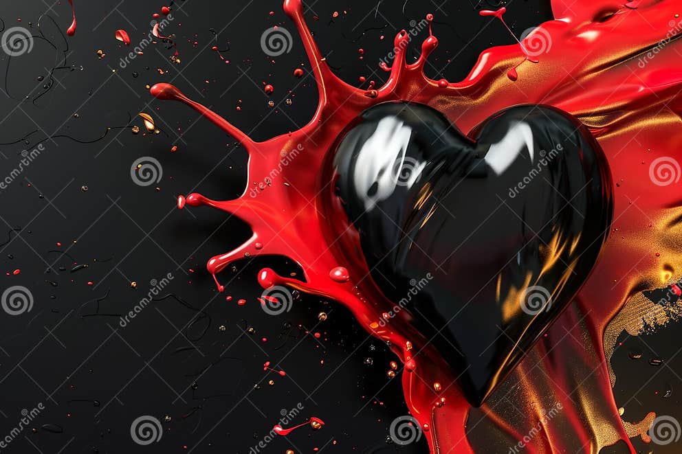 Dramatic Red and Black Paint Splash Abstract Background Stock ...