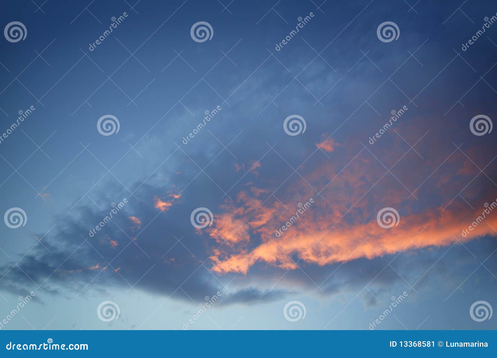 Dramatic Red Blue Sky on Sunset Evening Stock Image - Image of cloudy ...