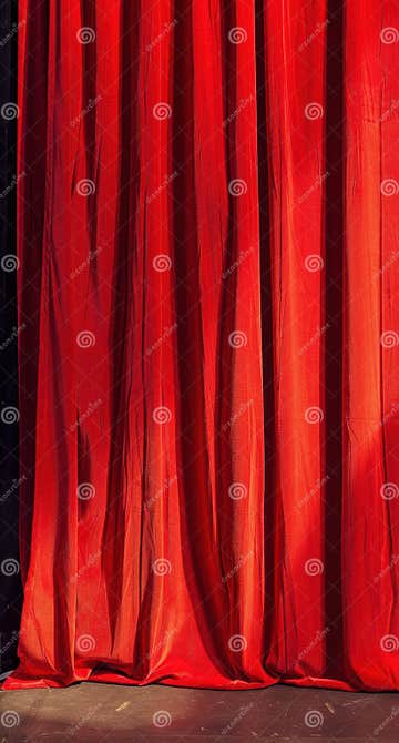 Dramatic Red Curtain Stage Backdrop Stock Illustration - Illustration ...