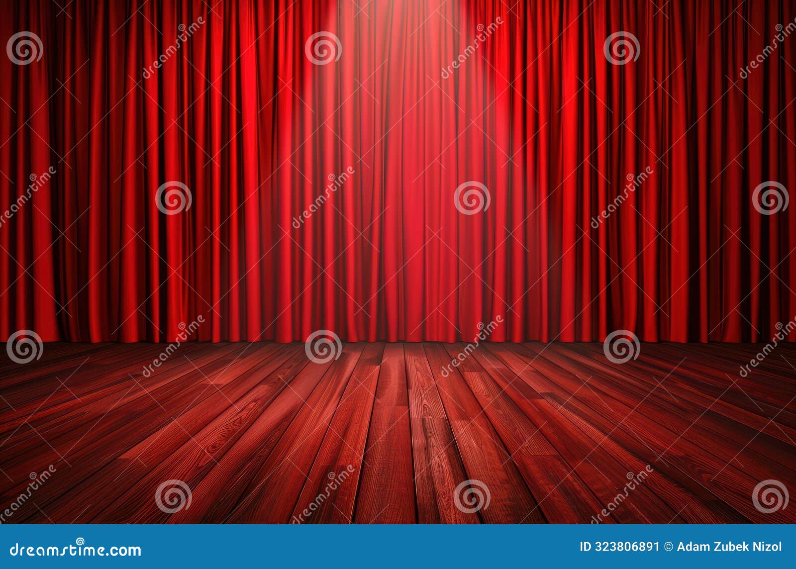 Dramatic Red Curtain Stage Backdrop Stock Illustration - Illustration ...