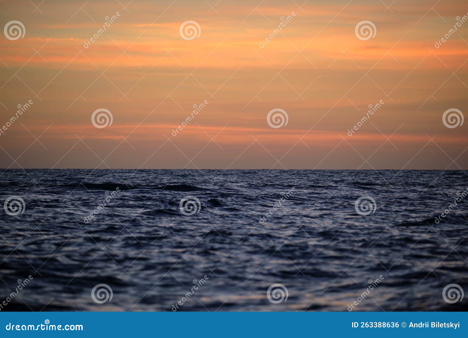 Dramatic Red Ocean Waves at Sunset with Soft Evening Sea Dark Water ...