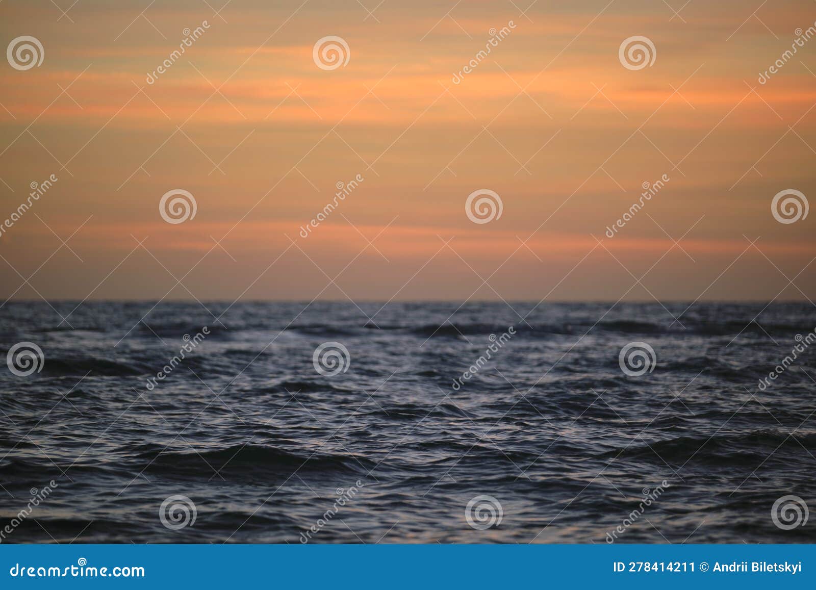Dramatic Red Ocean Waves at Sunset with Soft Evening Sea Dark Water ...