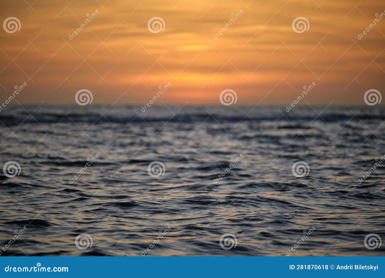 Dramatic Red Ocean Waves at Sunset with Soft Evening Sea Dark Water ...