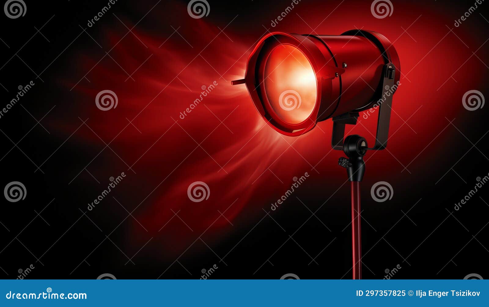 Dramatic Red Stage Spot Light Illuminating the Performance Area with a ...