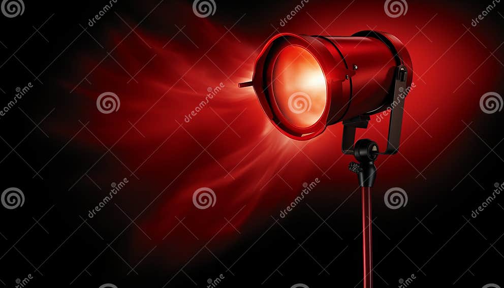 Dramatic Red Stage Spot Light Illuminating the Performance Area with a ...