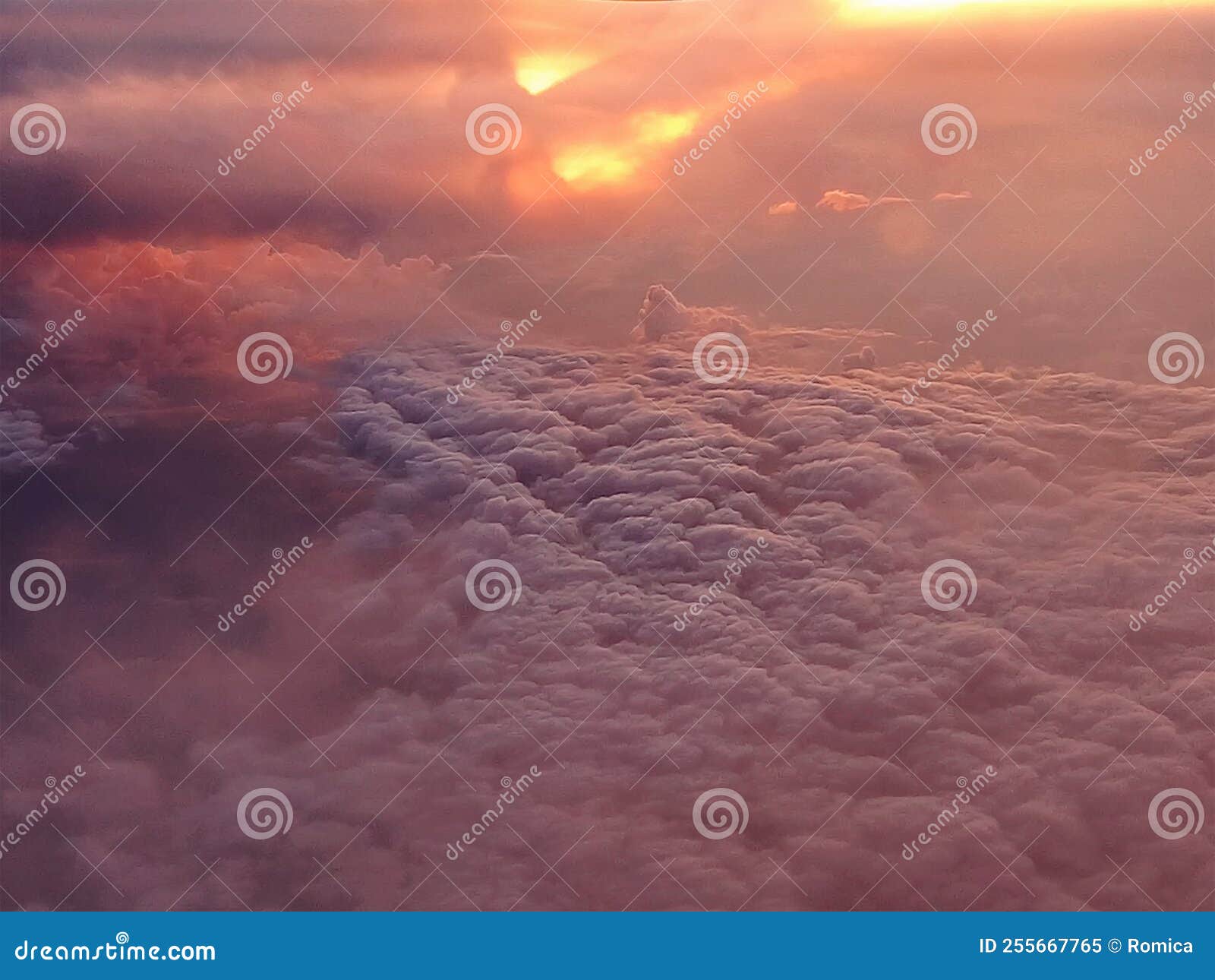 Dramatic Red Storm Clouds. View Over the Clouds Stock Image - Image of ...