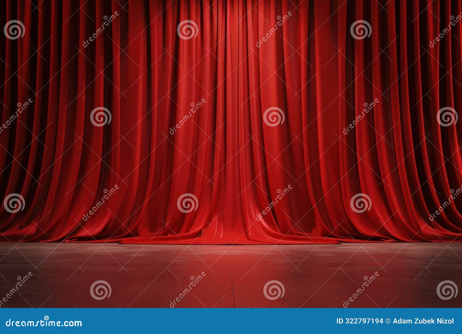 Dramatic Red Theater Curtain Backdrop Stock Illustration - Illustration ...