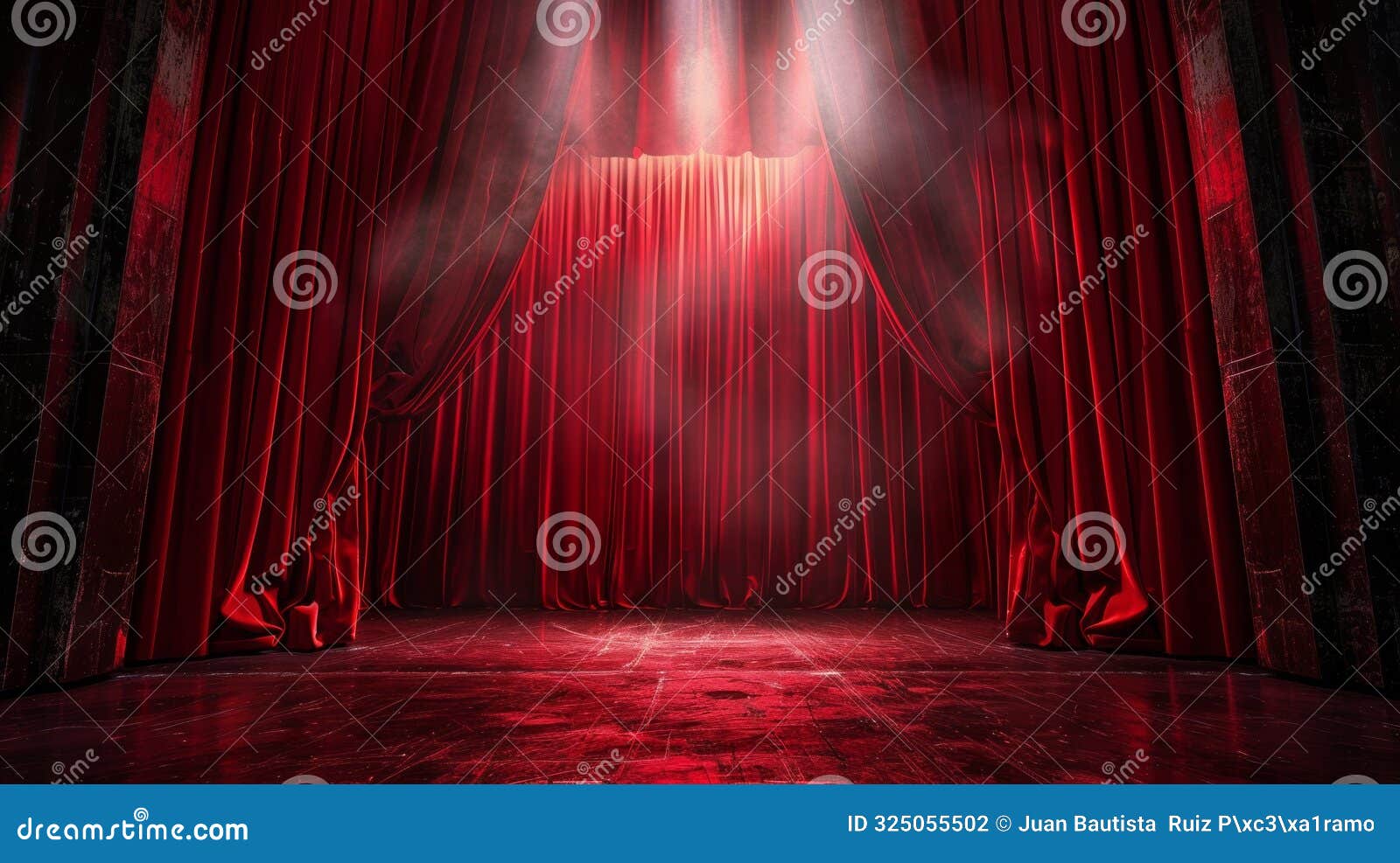 Dramatic Red Theatre Curtains on Stage Stock Photo - Image of curtains ...