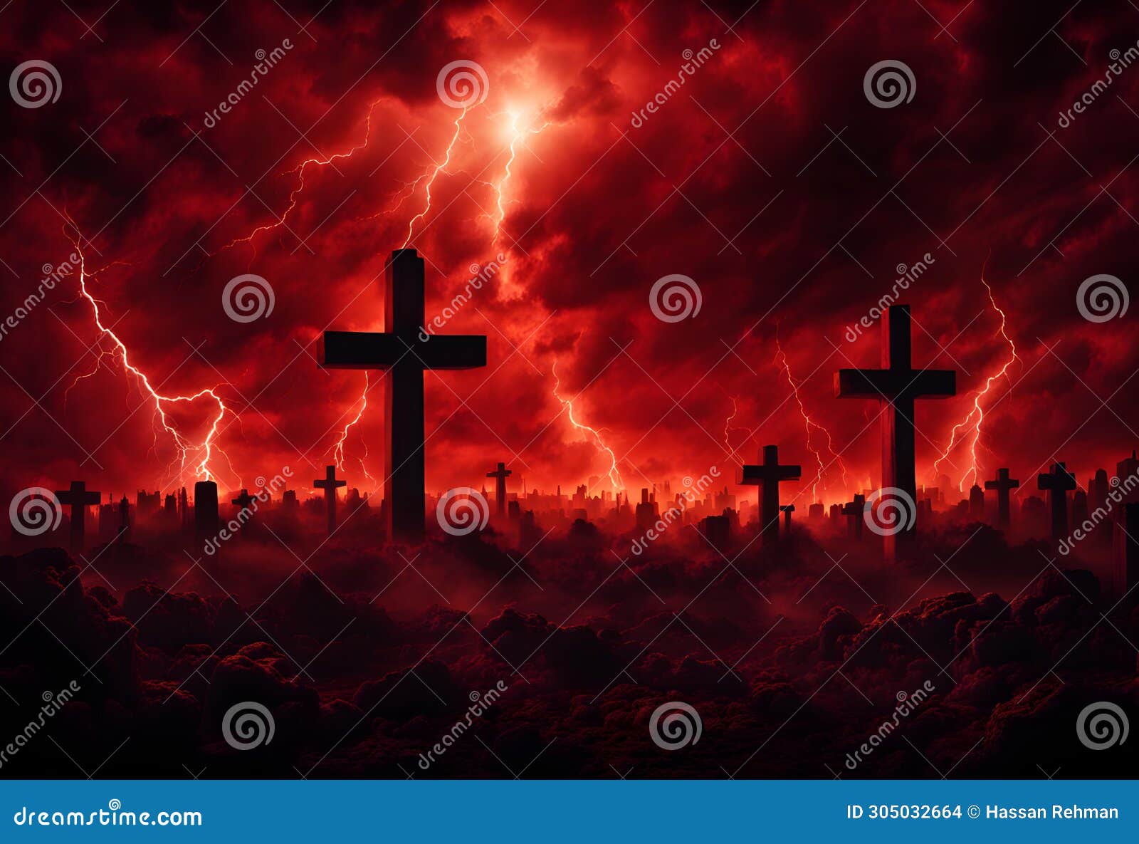 Dramatic Religious Background - Hell Realm, Bright Lightnings in Dark ...