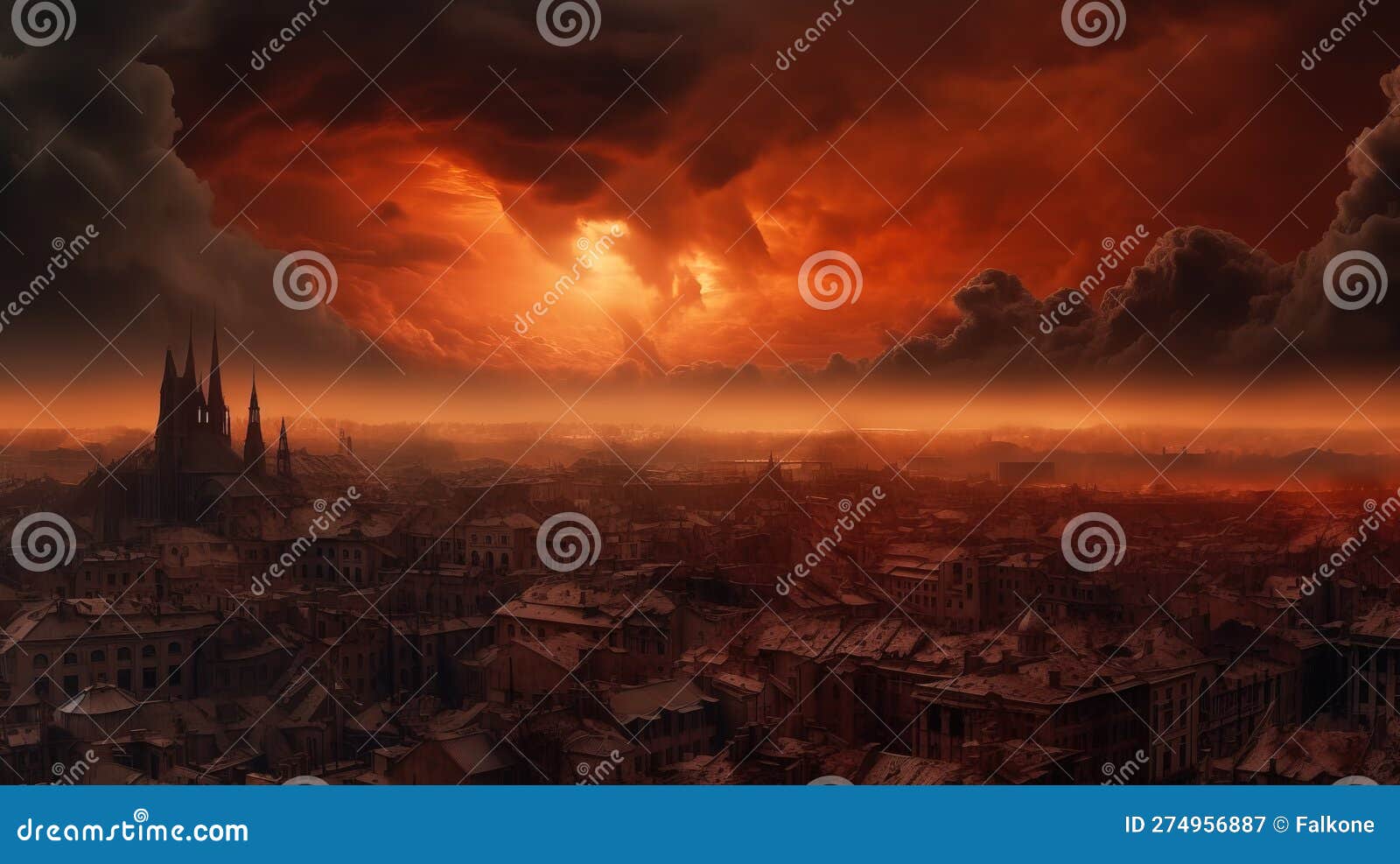 Dramatic Religious Background - Hell Realm, Bright Lightnings in Dark ...