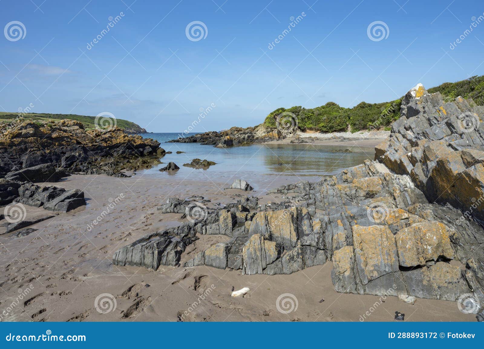 Dramatic Rock Formations on Angle Bay Beach Stock Photo - Image of ...