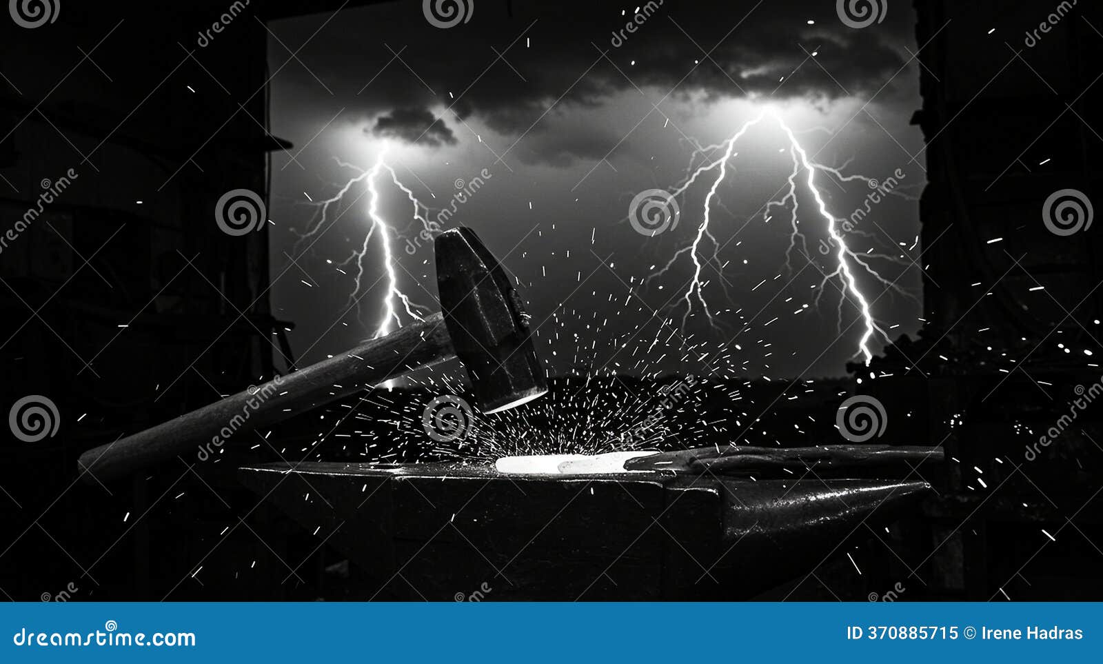 Flying Anvil With Balloons On Yellow Background Royalty-Free Cartoon ...