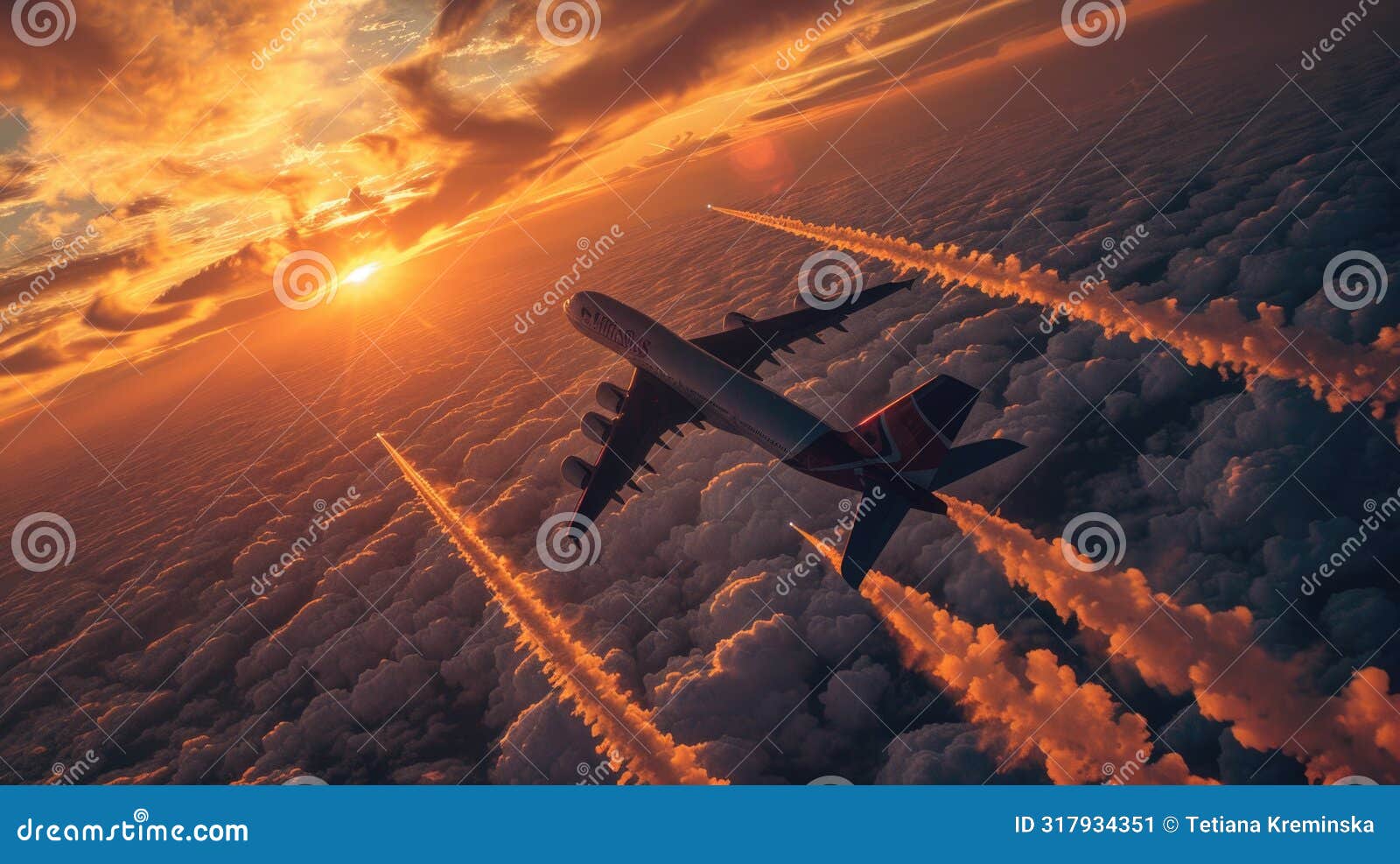 Dramatic Scene of Cloud Seeding Plane in Action with Chemical Trails ...