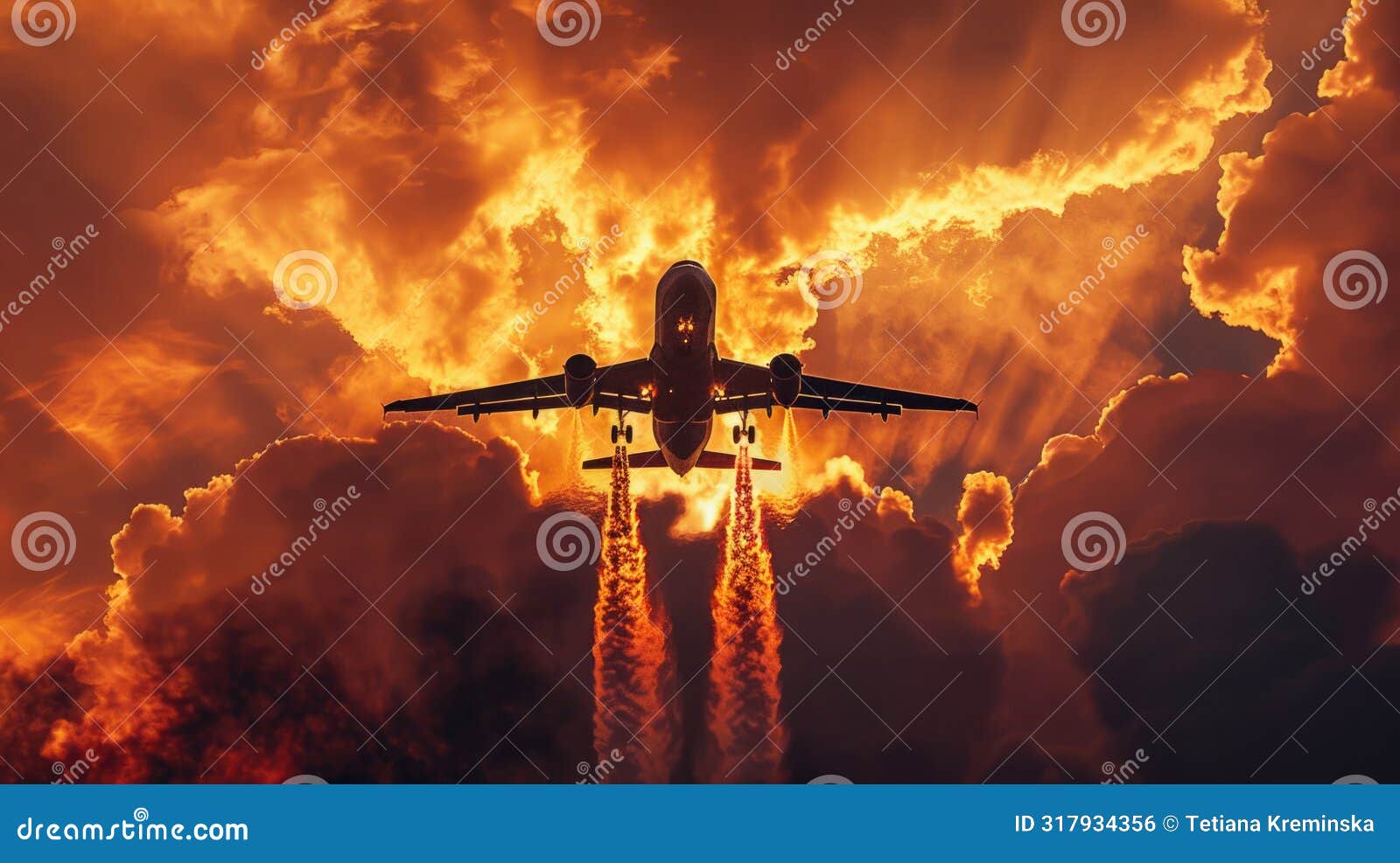 Dramatic Scene of Cloud Seeding Plane in Action with Chemical Trails ...