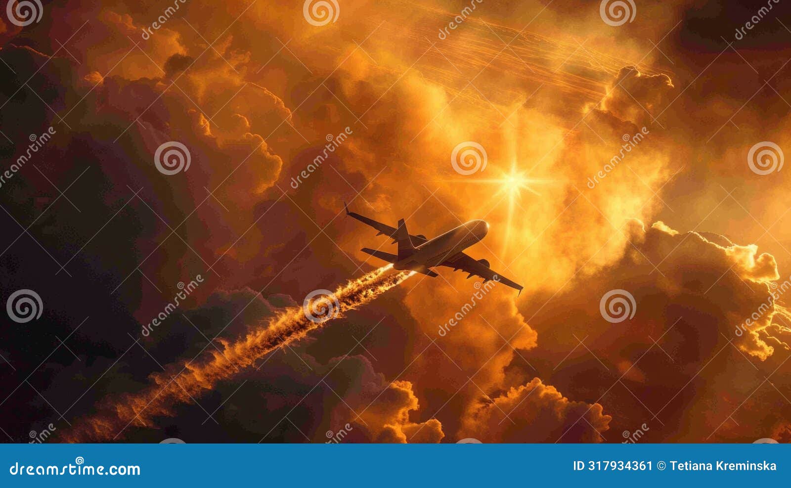 Dramatic Scene of Cloud Seeding Plane in Action with Chemical Trails ...